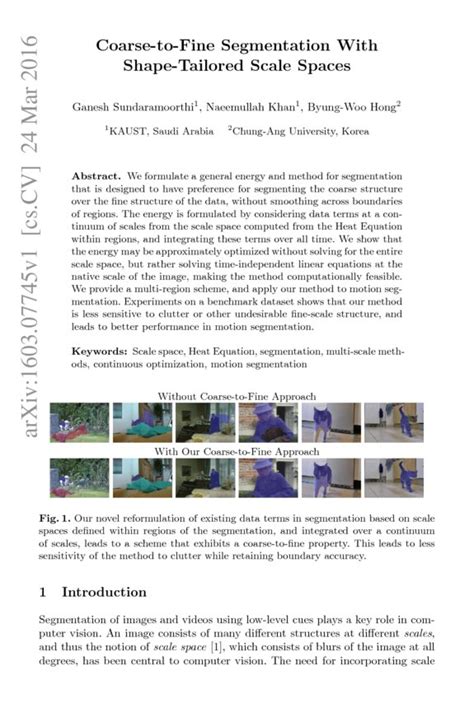 Coarse To Fine Segmentation With Shape Tailored Scale Spaces Deepai