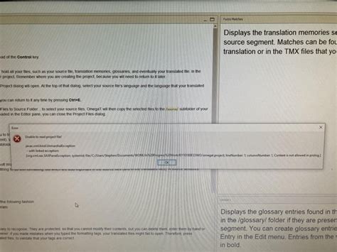 Cant Open Project R Omegat