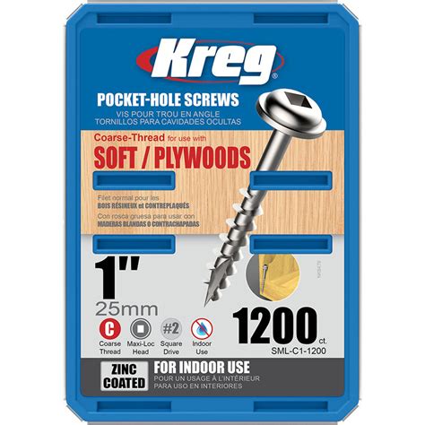 Kregtool - Саморезы Kreg Jig оцинкованные с большой плоской шляпкой ...