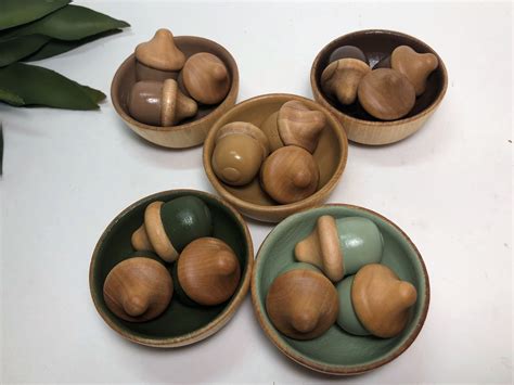 Acorn Sorting Set Montessori Babe Toy Woodland Year Old Etsy