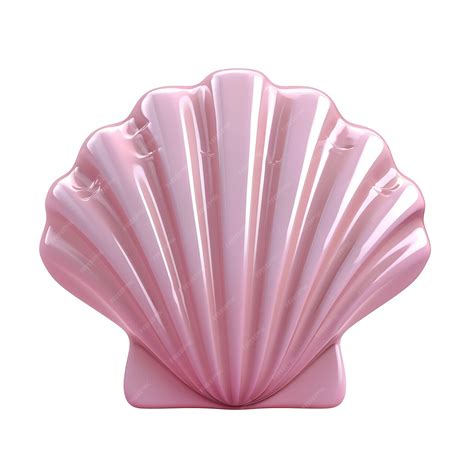 B2 Seashell 3d Icon With Ridges And An Opening Seashell Is Pink Model Object On Clean Background