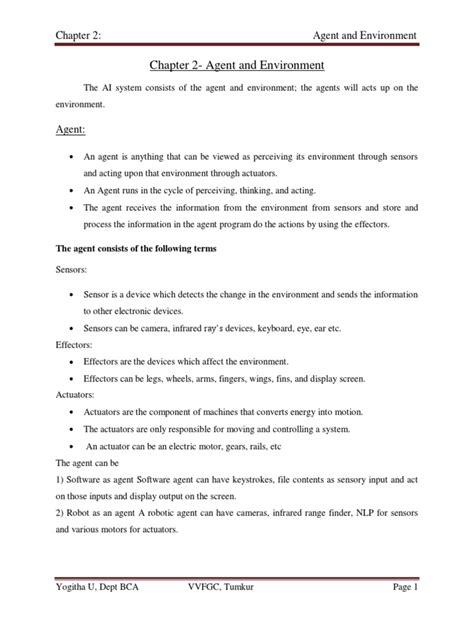 Ai Chapter 2 Pdf Perception Actuator