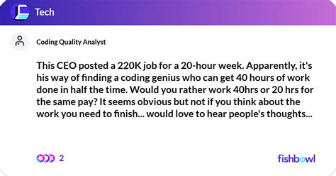 This CEO Posted A 220K Job For A 20 Hour Week App Fishbowl