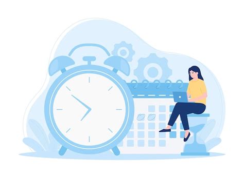 Premium Vector Time Management Concept Flat Illustration