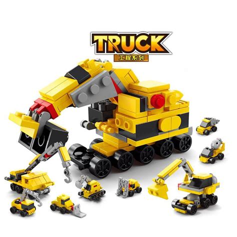 Mimi Acc Truck Engineering Block Lego 6 In 1 Diy Lego Block