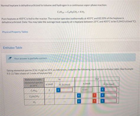 Solved Normal Heptane Is Dehydrocyclicized To Toluene And Chegg