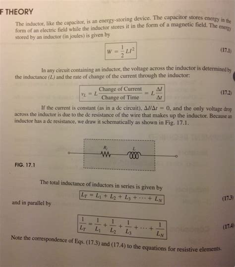 Solved F Theory The Inductor Like The Capacitor Is An