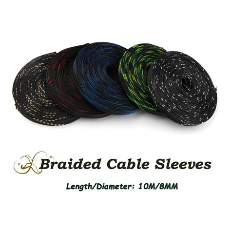 Manchon De C Ble Tress Extensible En Nylon PET De 10M 5 Couleurs