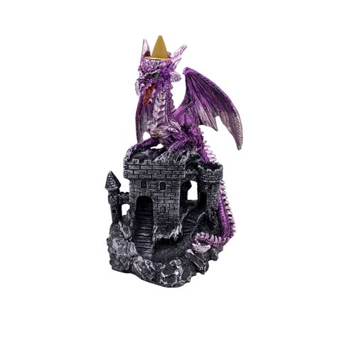 Dragon Castle Backflow Incense Burner Purple Mushroom New Orleans