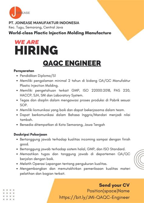 Joinease Manufaktur Indonesia On Linkedin Manufacture Qaengineer Qcengineer