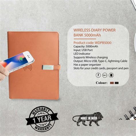 Wireless Power Bank Diary 5000mAh at ₹ 1200/piece in Mumbai | ID ...