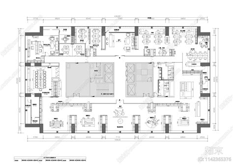 展厅办公平面布置图施工图下载【id 1142365376】 知末案例馆