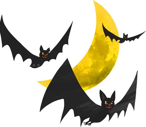 「ハロウィン 月とコウモリ イラスト悪そうで怖い」イラスト素材 超多くの無料かわいいイラスト素材