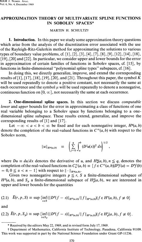 Approximation Theory Of Multivariate Spline Functions In Sobolev Spaces Siam Journal On