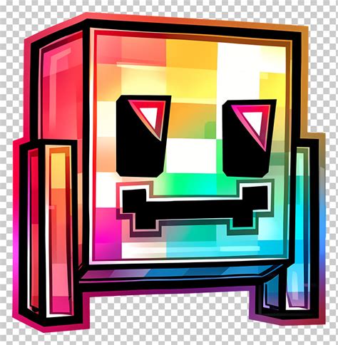 Geometry Dash Colorful Cube Character PNG Clipart Art Cartoon Colorful Colorful Cube
