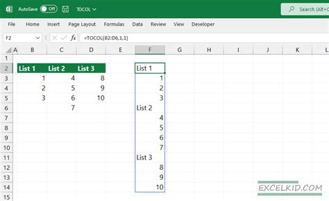 How To Use The Tocol Function In Excel Excel Bootcamp