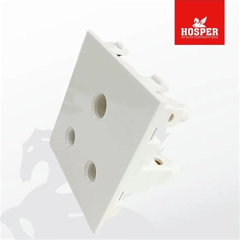 16a White 3 Pin Skt Shutter Mod Hosper Wall Socket Wall Outlet At