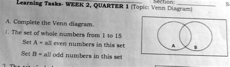 learning tasks week 2 quarter 1 secuon topic venn diagram a complete