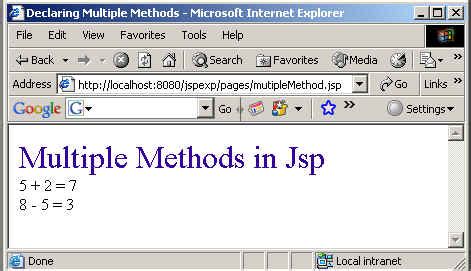 Multiple Methods In Jsp