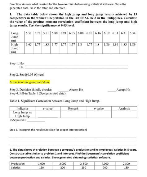 Solved Direction Answer What Is Asked For The Two Exercises Chegg Com