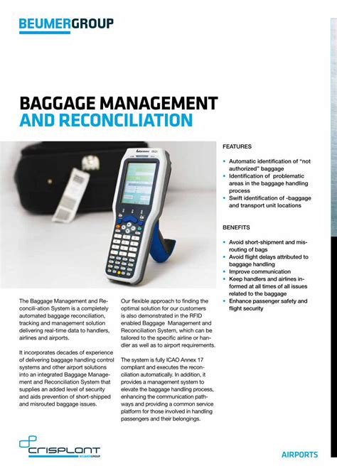 Pdf Baggage Management And Reconciliation · Enabled Baggage