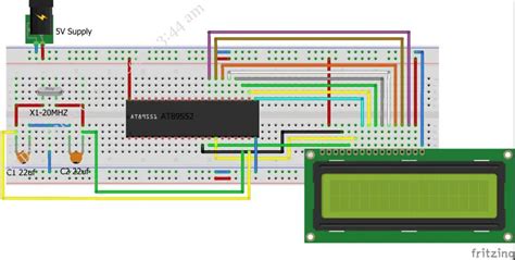 16x2 lcd interfacing with at89s52 microcontroller