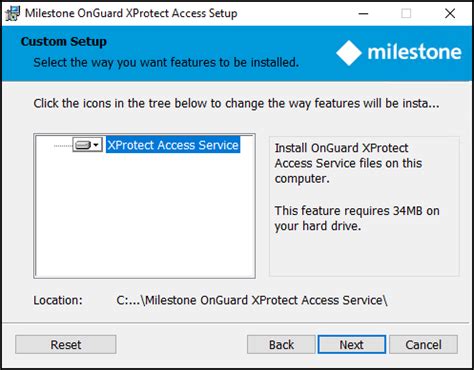 Step Installing OnGuard XProtect Access Service