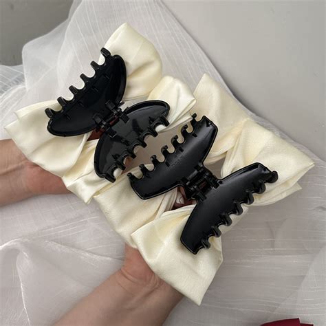 在逃公主头饰黑色双面大蝴蝶结抓夹发饰气质鲨鱼夹子发夹女后脑勺 阿里巴巴