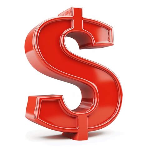 Premium Photo Red Dollar Sign On White Background