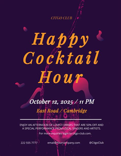 Free Cocktail Lounge Flyer Template To Edit Online