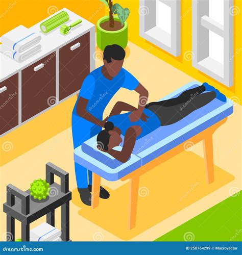 Myofascial Release Isometric Composition Stock Illustration