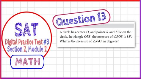 Question 13 In Sat Digital Practice Test 3 Math Section 2 Module 2
