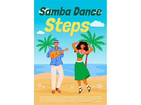 Samba Dance Steps Poster Flat Vector Template By The Img ~ Epicpxls