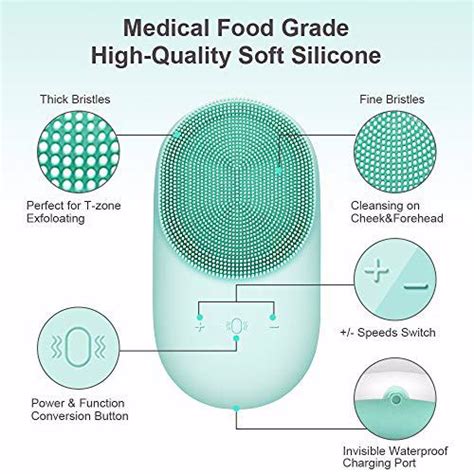 MOULEI 3 In 1 Sonic Facial Cleansing Brush 9 Adjustable Speeds
