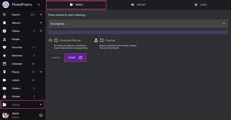 Indexing Originals Photoprism