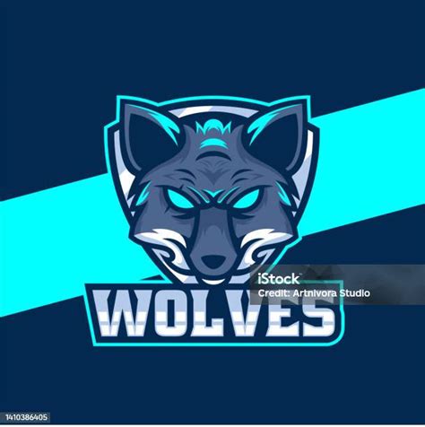 Ilustrasi Vektor Wolf E Sport Dan Gaya Olahraga Ilustrasi Stok Unduh