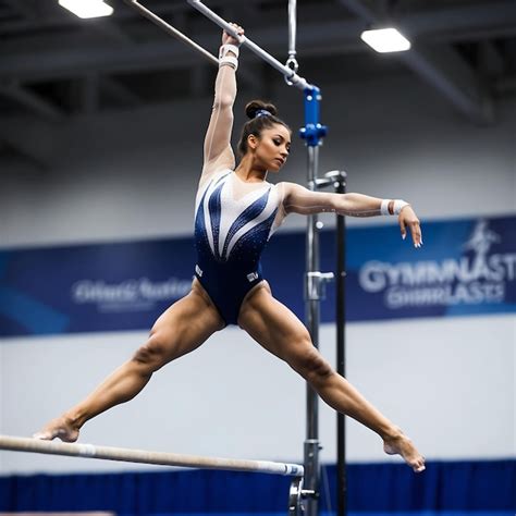 Professional Gymnastics Poses In Motion And Balance Premium Ai