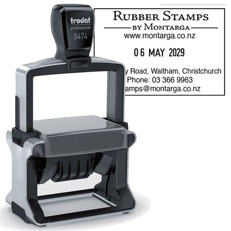 Trodat 5474 Self Inking Date Stamp With Custom Text Montarga