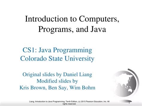 Ppt Introduction To Computers Programs And Java Powerpoint