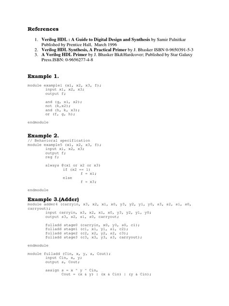 Examples Verilog Pdf Clock Digital Electronics