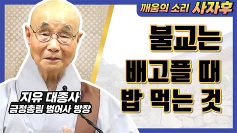 불교가 뭐냐 배고플 때 밥 먹고 목마를 때 물 마시는 거 피곤할 때 자는 것 그게 불교고 깨달음이다 │깨움의 소리 사자후