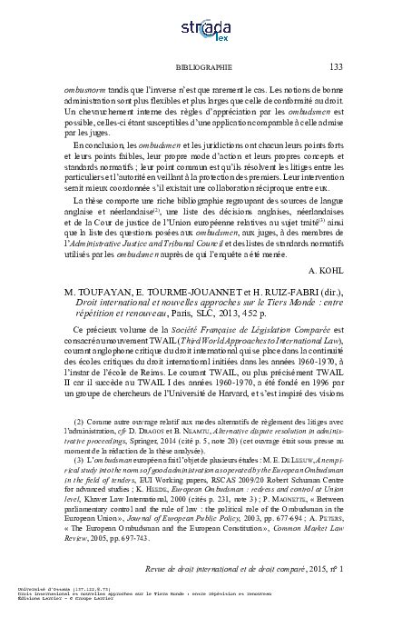 Pdf Mounir Snoussi Review Of Droit International Et Nouvelles