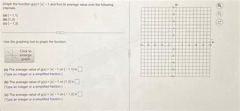 solved graph the function g x x 1 and find its average