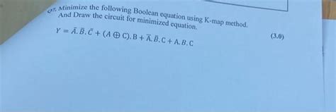 Solved Q6 Simplify The Given Boolean Equations A