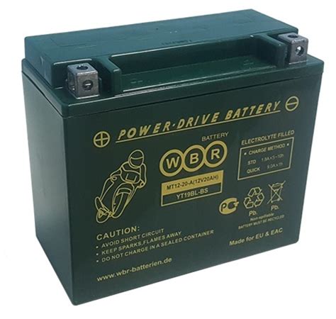 Мото Аккумулятор WBR MT12-20-A (YT19BL-BS) — купить в интернет-магазине ...