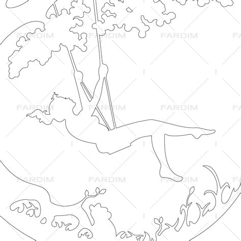 طرح لیزر استیکر دیواری دختر درتاب دانلود طرح