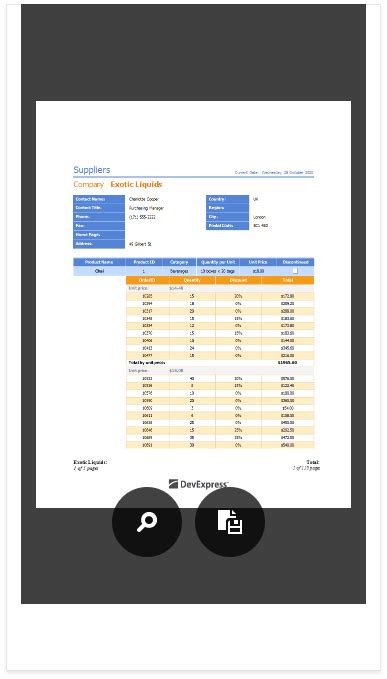 Mobile Mode In Document Viewer Application For ASP NET Core NET Reporting Tools DevExpress