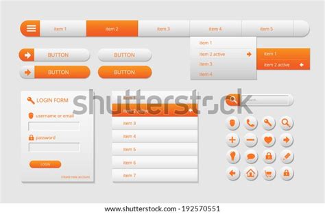 Modern Web Ui Elements Vector Illustration Stock Vector Royalty Free
