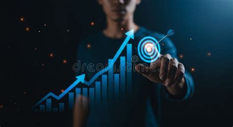 Achieve Business Goals Data Driven Growth Strategy And Target Achievement Visualization Stock