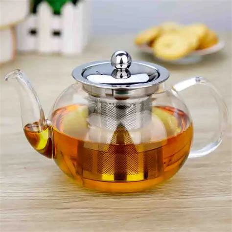 High Quality Glass Teapot With Stainless Steel Infuser And Lid